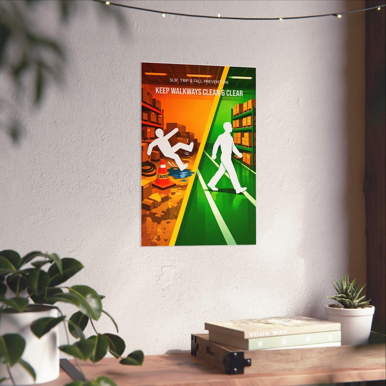 Warehouse Safety Poster | Keep Walkways Clean, Slip Trip Fall ...