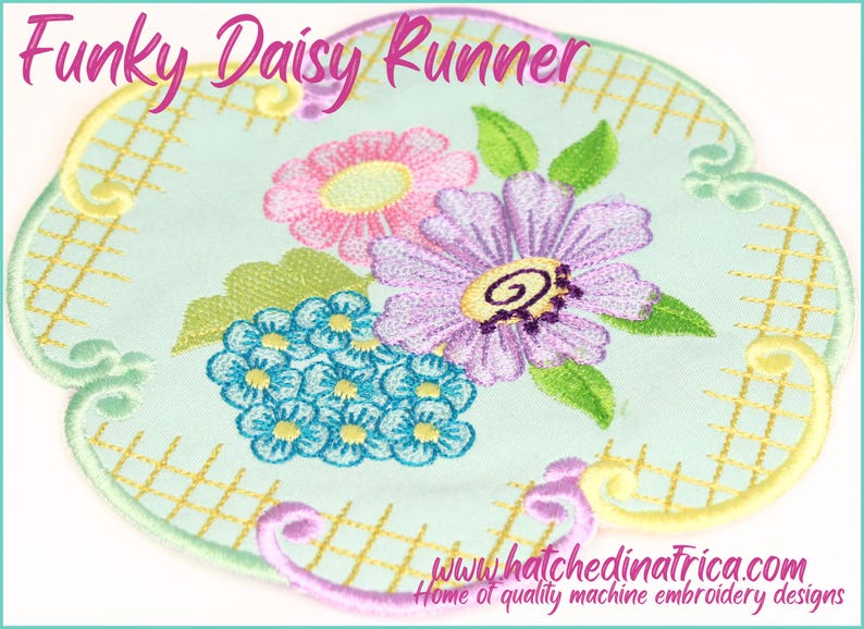 Funky Daisy Runner | in the Hoop Machine Embroidery Design - Etsy