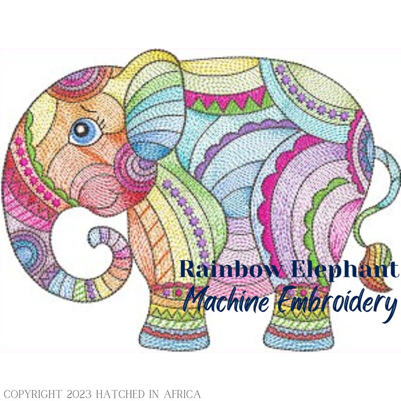 Rainbow Elephant - Etsy