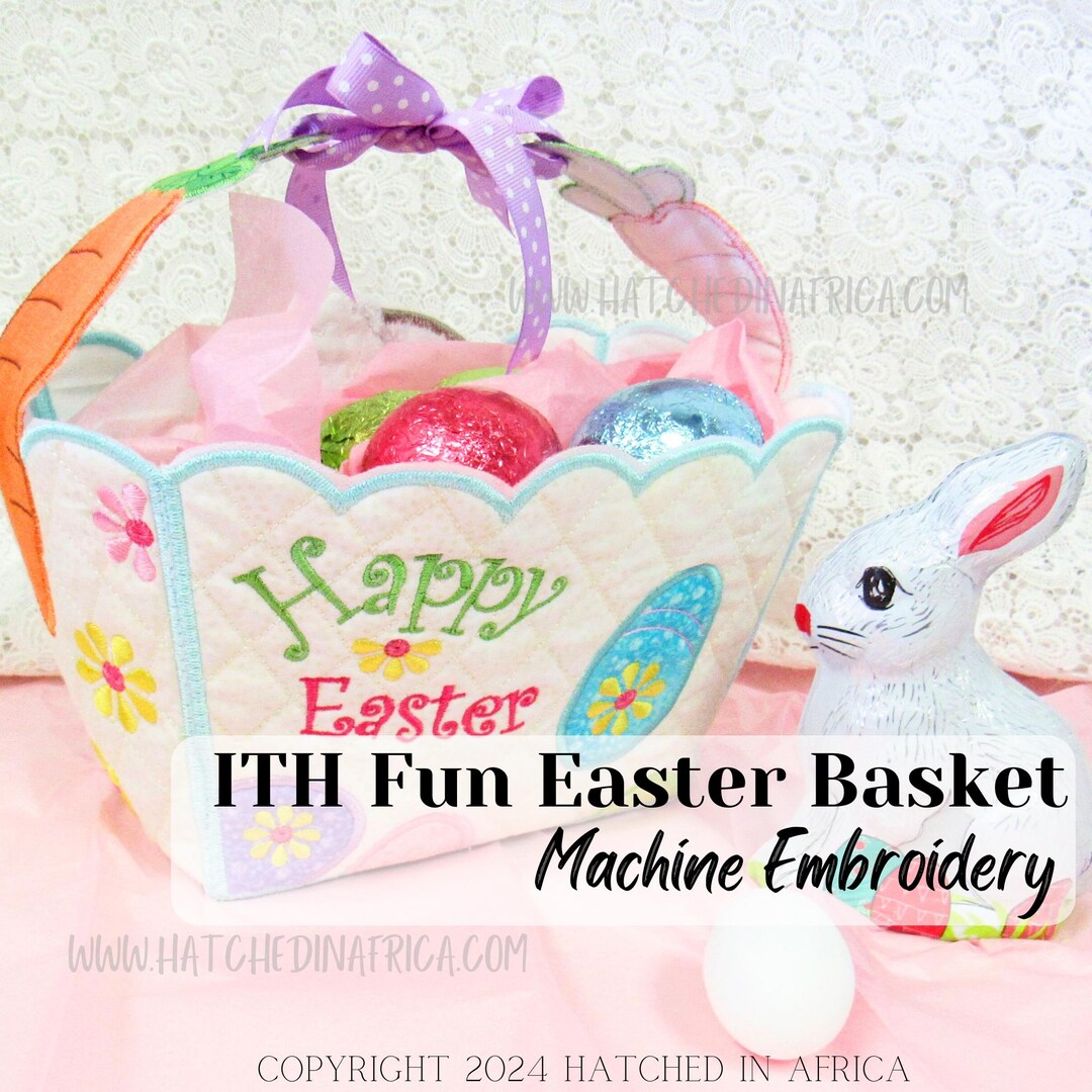 Fun Easter Basket - in the Hoop | Machine Embroidery Design - Etsy