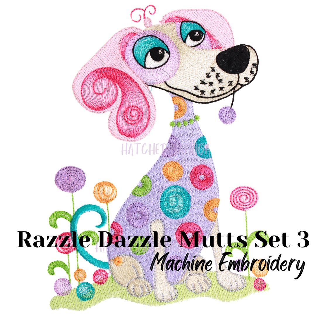 Razzle Dazzle Mutts Set 3 | Machine Embroidery Designs - Etsy