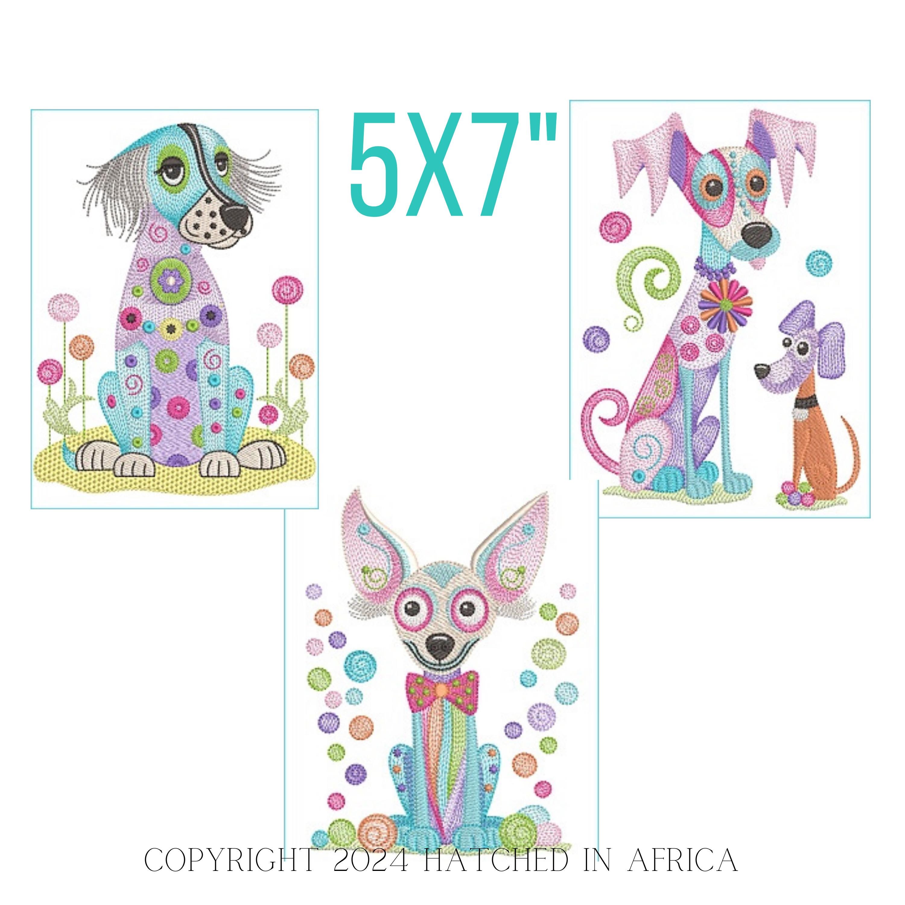 Razzle Dazzle Mutts Set 1 | Machine Embroidery Designs - Etsy