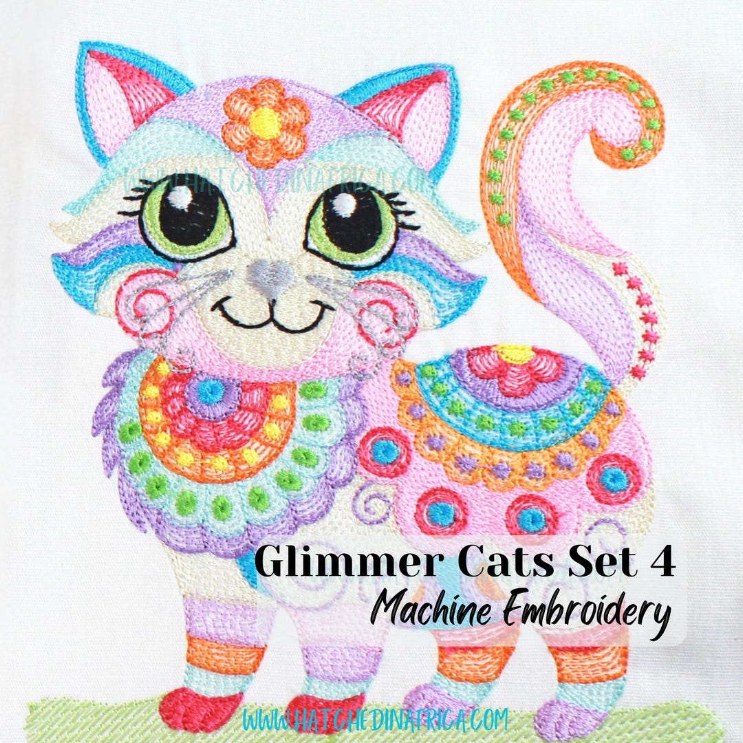 Glimmer Cats Set 4 | Machine Embroidery Designs - Etsy