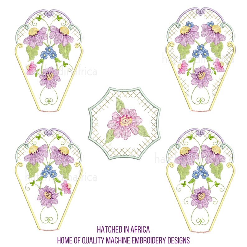 Funky Daisy Doily | in the Hoop Machine Embroidery Design - Etsy