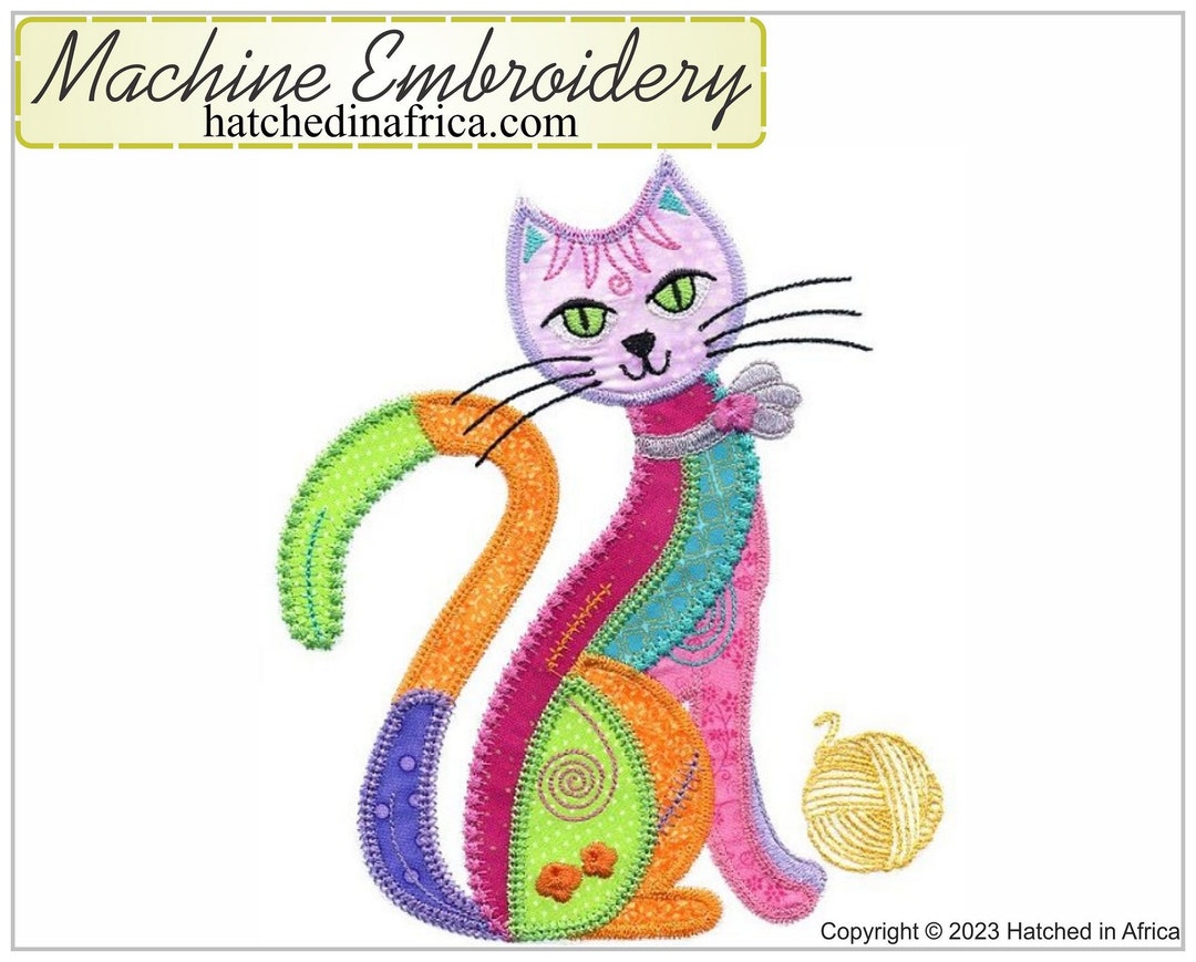 Aristocat Grace Cat Applique Single Machine Embroidery - Etsy