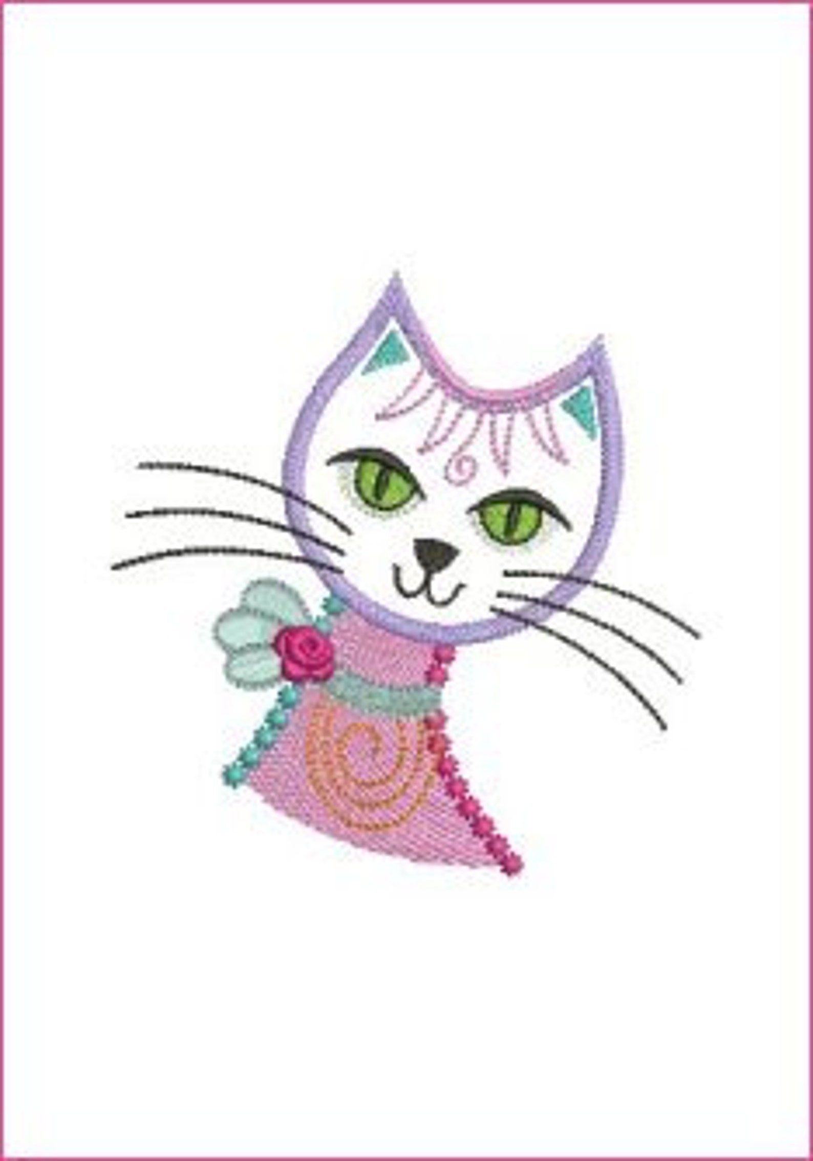 Aristocat Grace Cat Applique | Single Machine Embroidery Design - Etsy