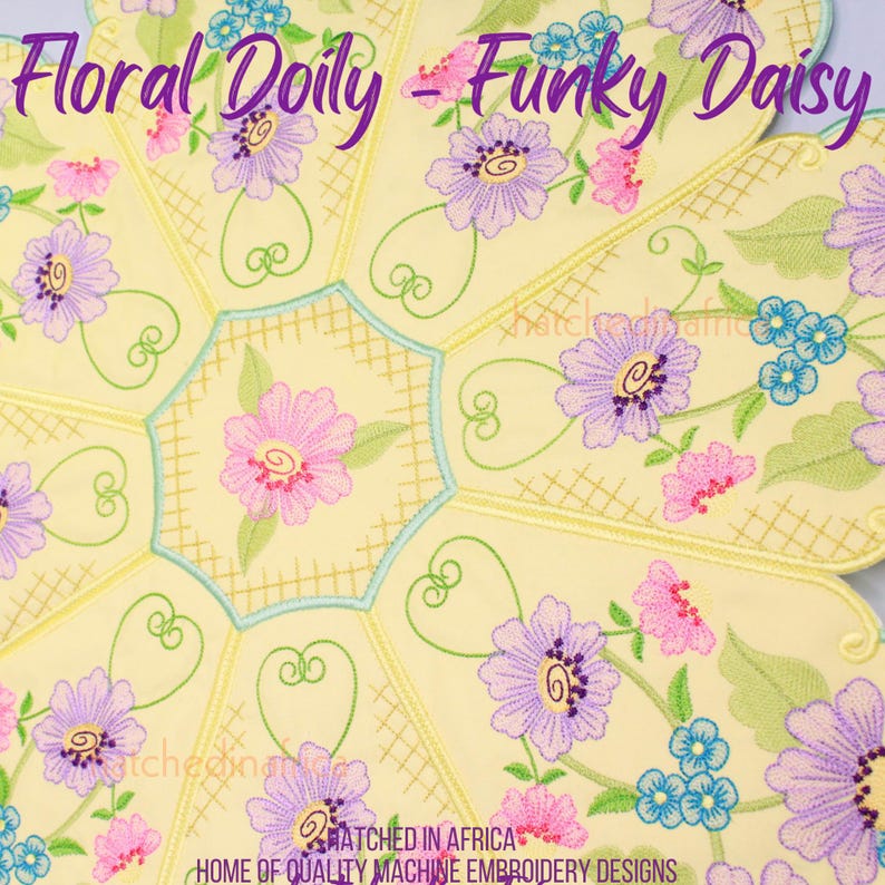Funky Daisy Doily | in the Hoop Machine Embroidery Design - Etsy