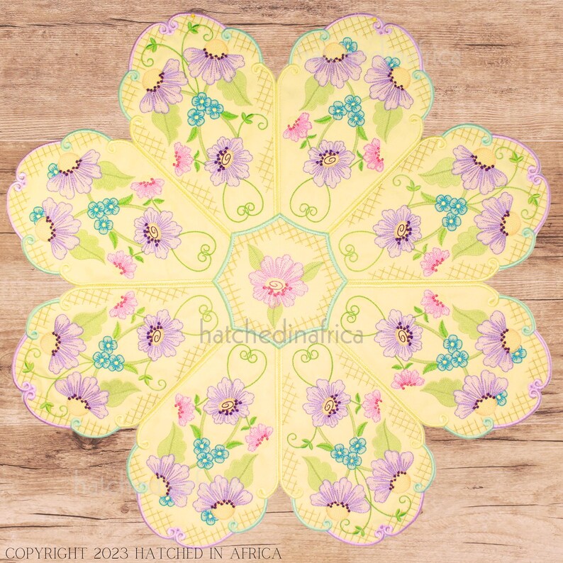 Funky Daisy Doily | in the Hoop Machine Embroidery Design - Etsy