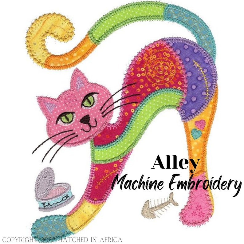 Aristocat Alley Cat Applique | Single Machine Embroidery Design - Etsy