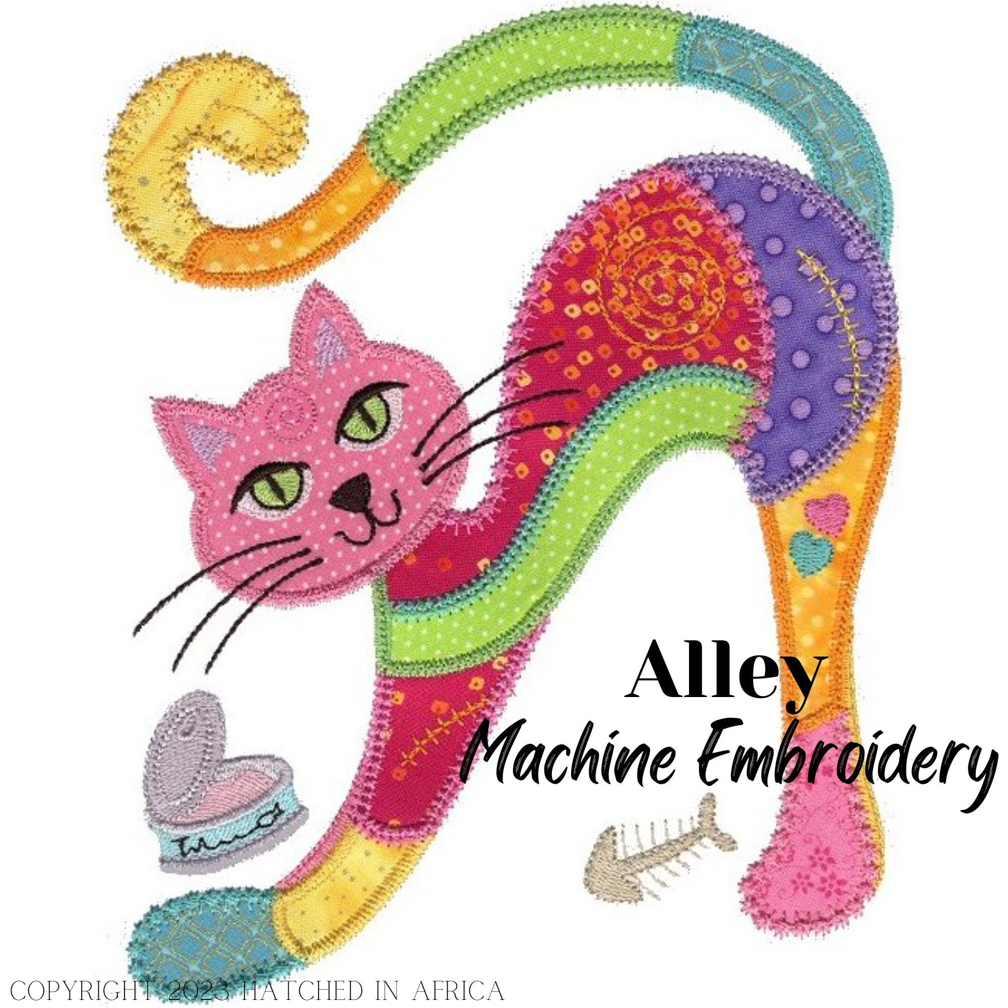 Aristocat Alley Cat Applique | Single Machine Embroidery Design - Etsy