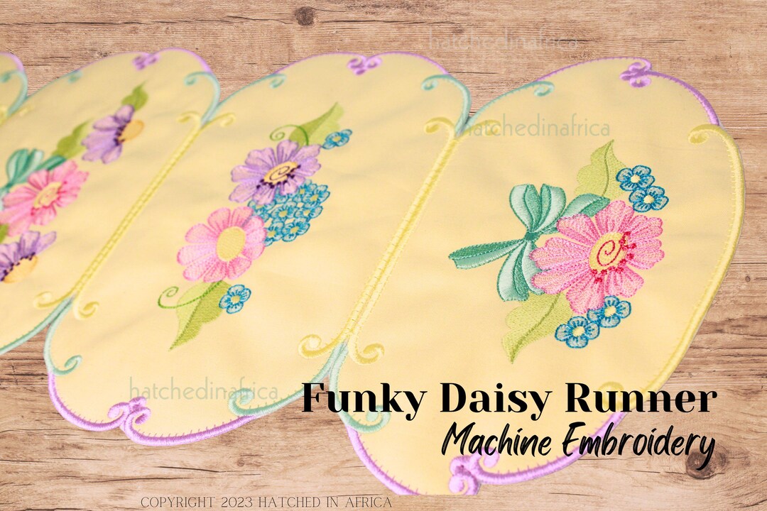 Funky Daisy Runner | in the Hoop Machine Embroidery Design - Etsy