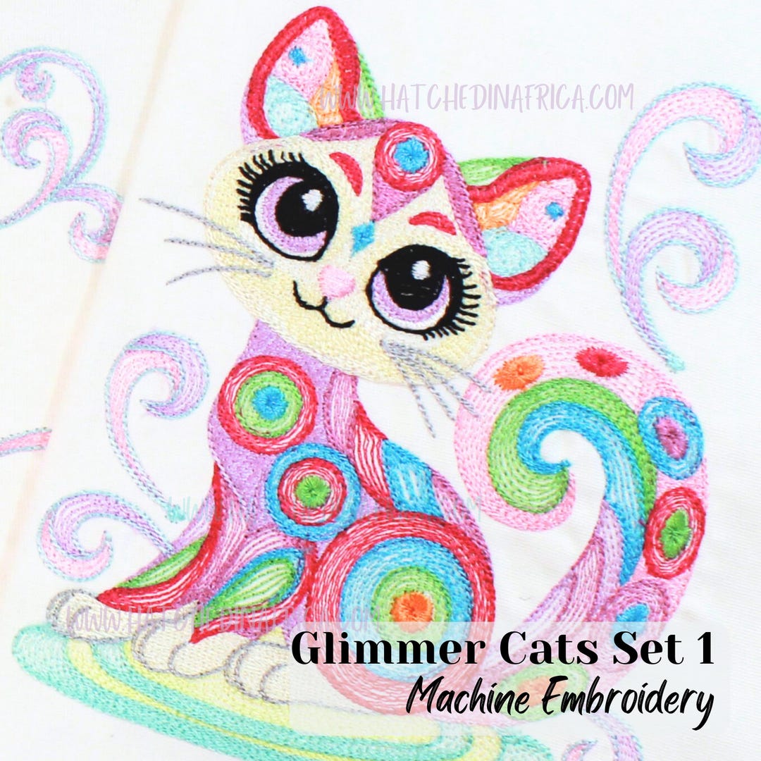 Glimmer Cats Set 1 | Machine Embroidery Designs - Etsy