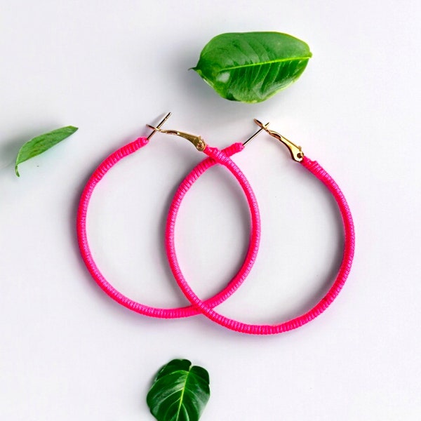 Big Colourful Hoop Earrings - Etsy