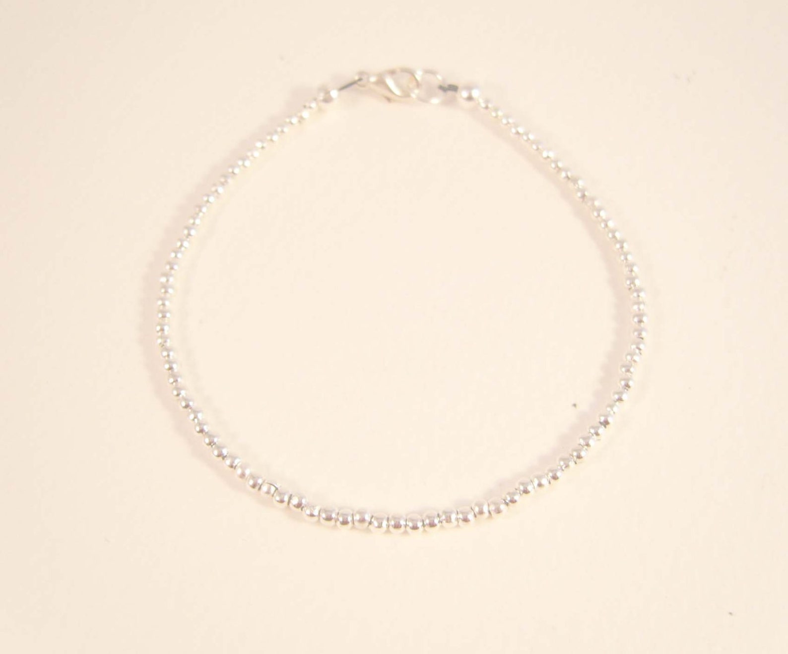 Simple Silver Bracelet Thin Bracelet Silver Bead Bracelet - Etsy
