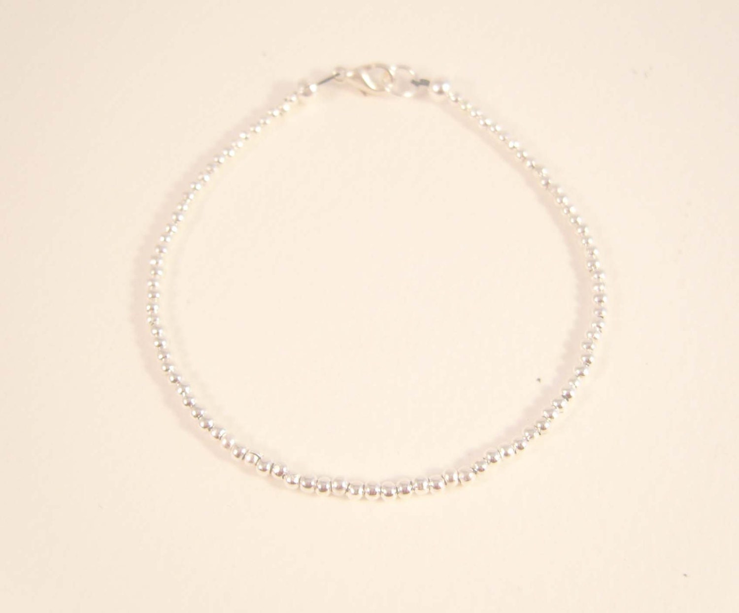 Simple Silver Bracelet Thin Bracelet Silver Bead Bracelet - Etsy