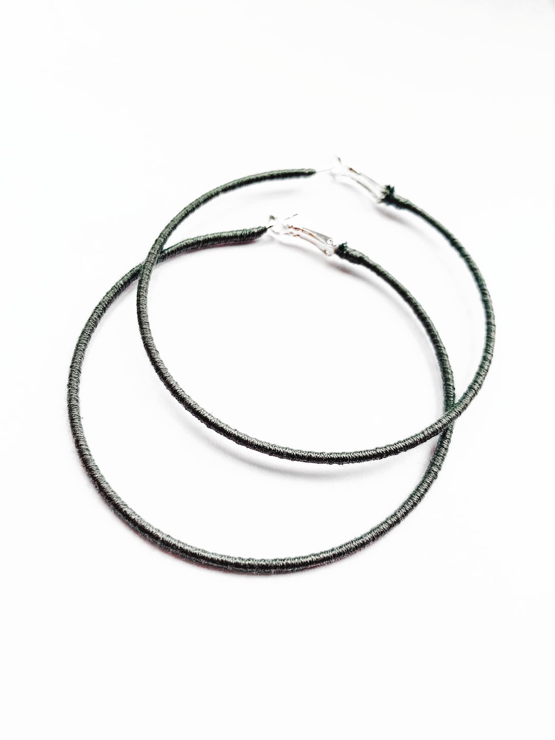 Grey Hoop Earrings in the UK, 70mm Lever Back Hoops, Big Lightweight ...