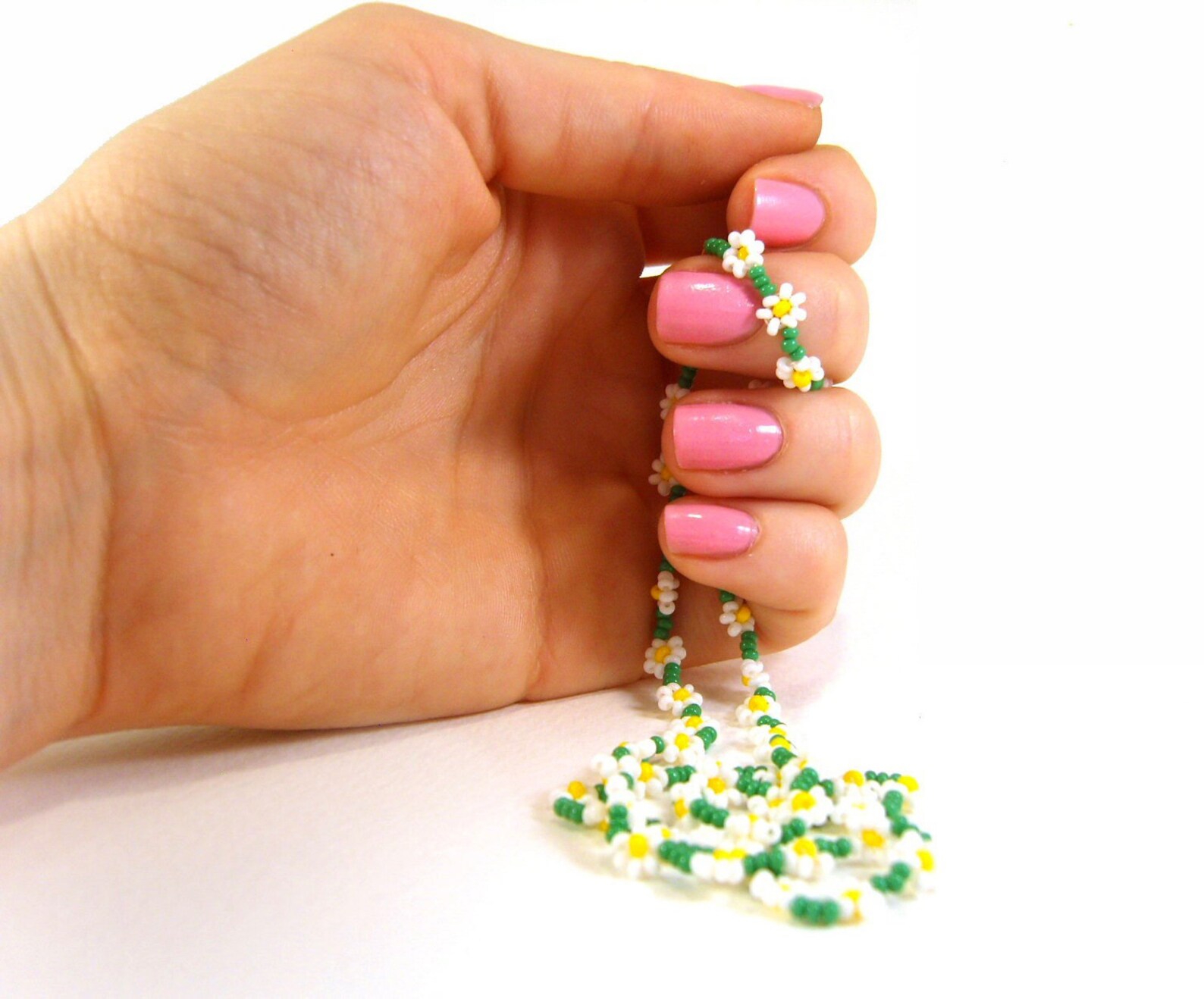 Beaded Daisy Necklace Seed Bead Flower Necklace Daisy - Etsy