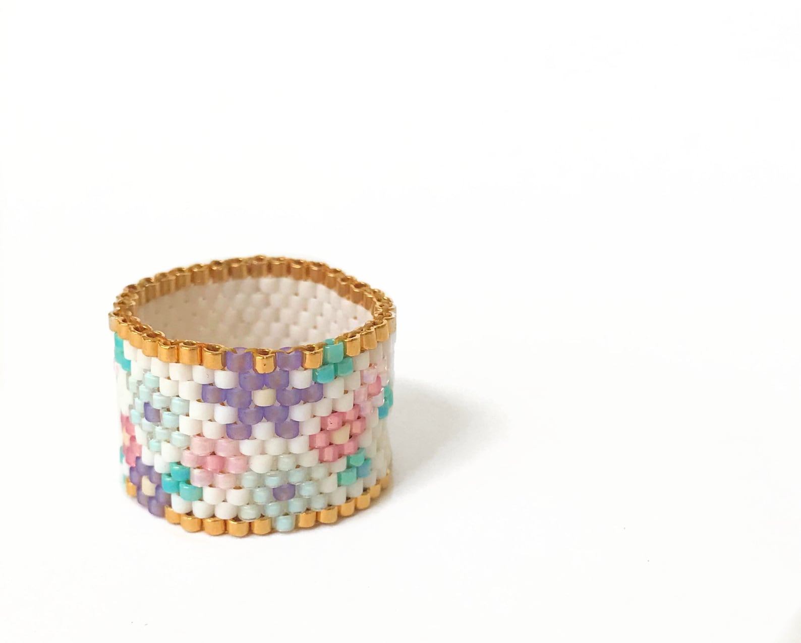 Beaded Flower Ring Seed Bead Ring Floral Ring Novelty Ring | Etsy