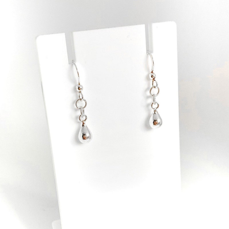 Silver Tear Drop Earrings - Etsy