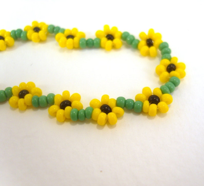 Beaded Sunflower Anklet Sunflower Ankle Bracelet Seed Bead | Etsy