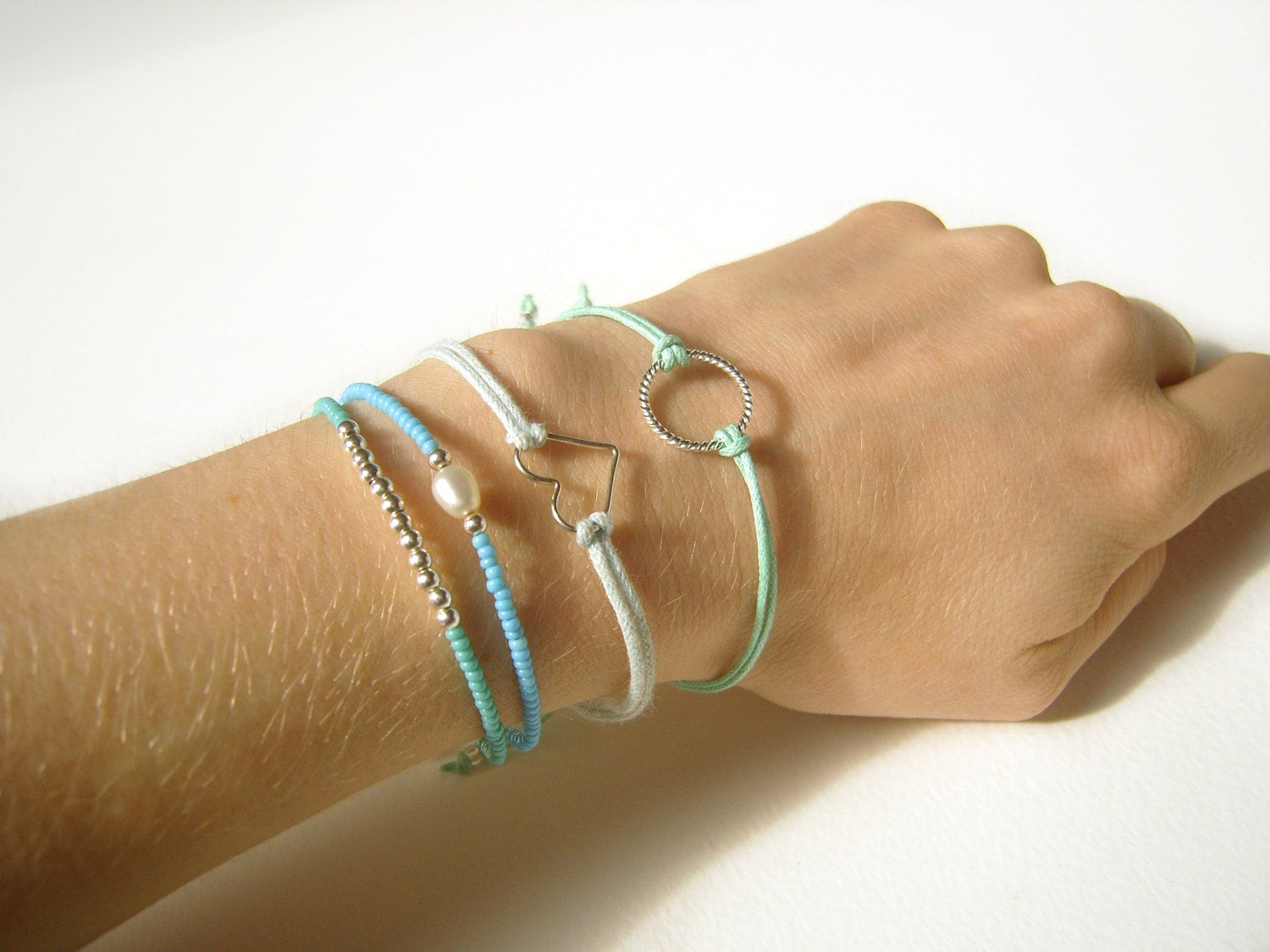 Mint Bracelet Eternity Bracelet String Friendship Bracelet - Etsy