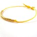 Yellow Friendship Bracelet, Gold Bead Bracelet, Cotton Cord Bracelet ...