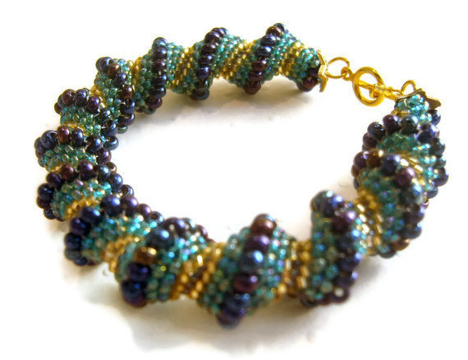 Spiral Rope Bracelet Seed Bead Bracelet Woven Bead Jewelry | Etsy