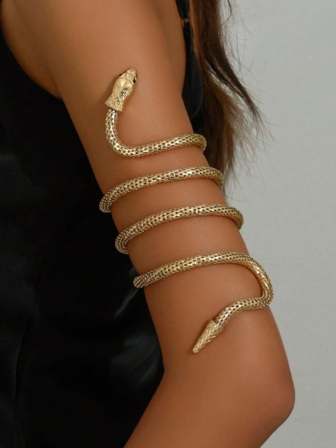 Gold Coiled Snake Arm Cuff Bracelet: Egyptian Style Armlet - Etsy