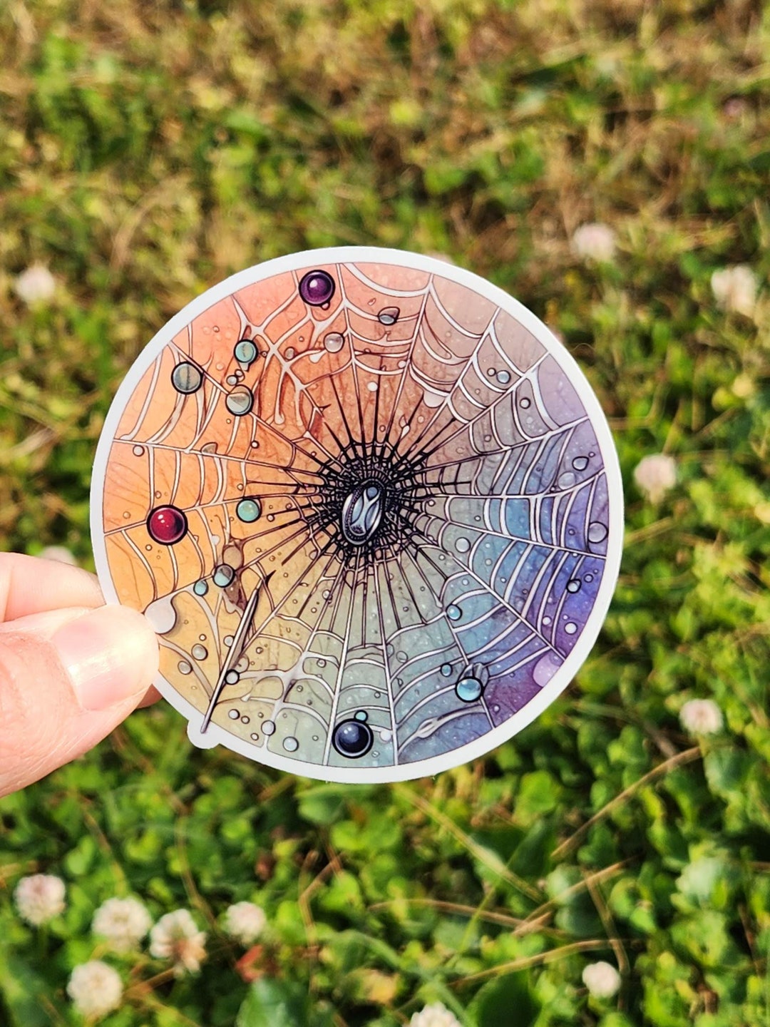 Rainbow Spiderweb Sticker 3 Sticker Vinyl Decal Water Bottle Sticker ...