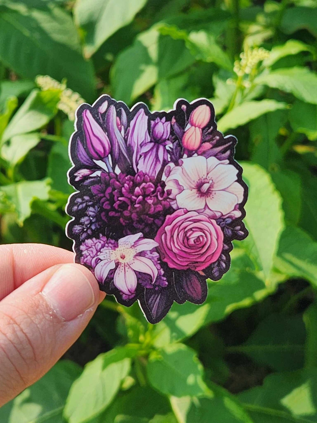 Dark Flower Bouquet Sticker 3 Inch Sticker Waterproof Vinyl - Etsy