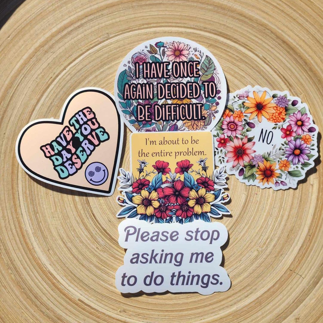 Decided to Be Difficult Sticker Pack | Set of 5 Stickers | 3" Stickers ...