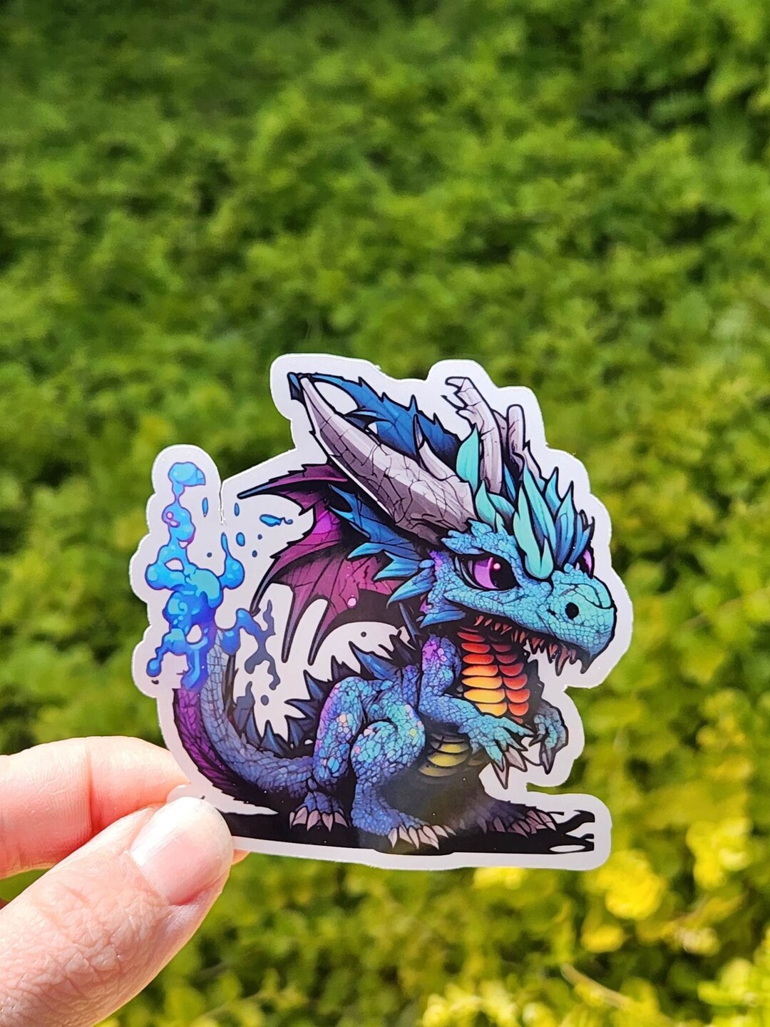 Magical Blue Dragon Sticker | 3" Sticker | Vinyl Decal | Water Bottle ...