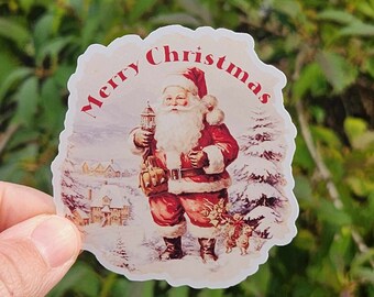 Santa Claus Sticker Vinyl Decal Christmas Festive Decor Winter Holiday ...