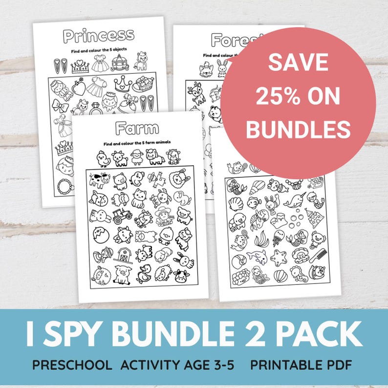 I Spy Adventure Pack Printable Worksheets for Kids Ages 3–5 | Find the ...