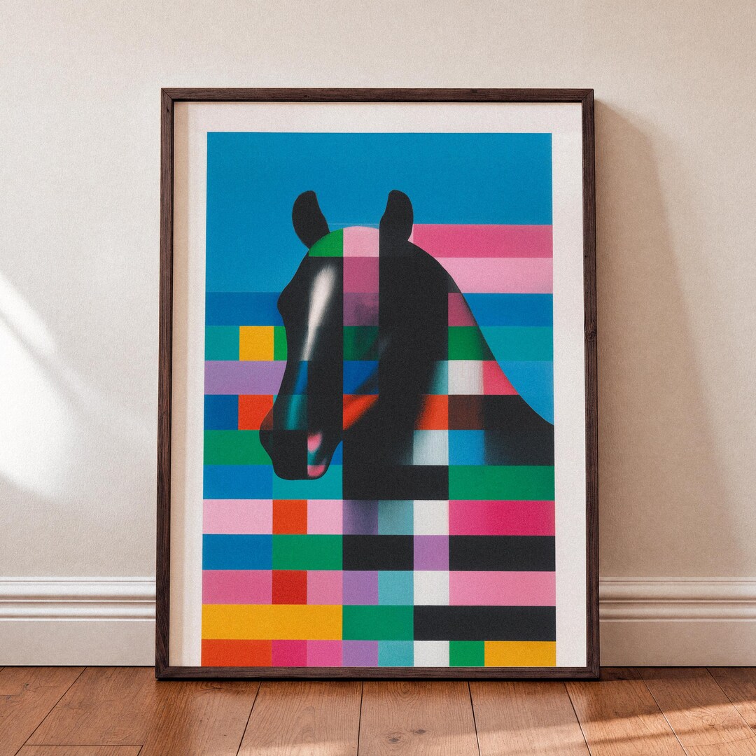 Colorful Horse Art Print | Abstract Geometric Digital Download Poster ...