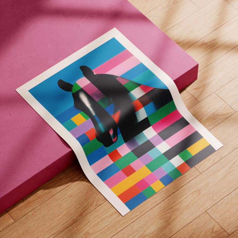 Colorful Horse Art Print | Abstract Geometric Digital Download Poster ...