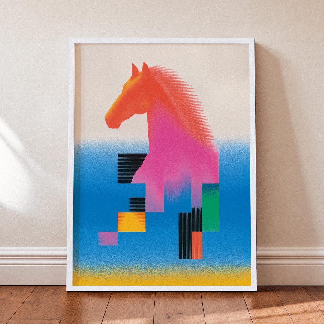 Colorful Horse Art Print | Abstract Animal Poster | Digital Download ...