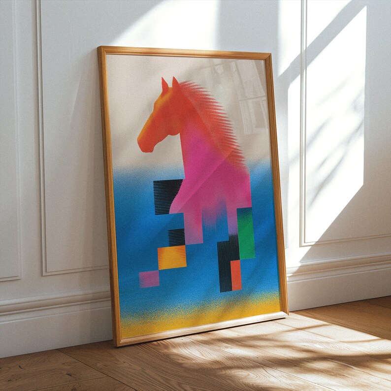 Colorful Horse Art Print | Abstract Animal Poster | Digital Download ...