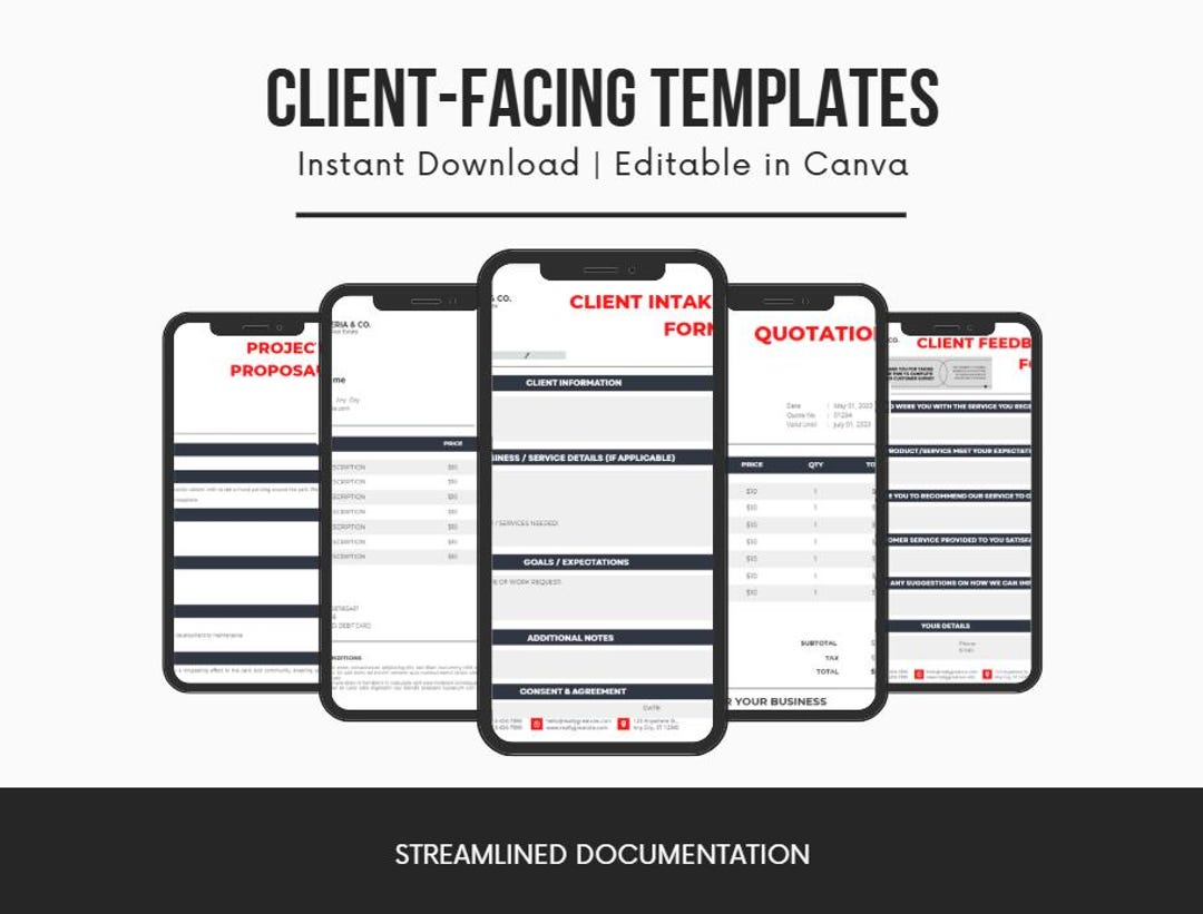 Editable Client Invoice Template Bundle – Canva, Proposal, Printable ...