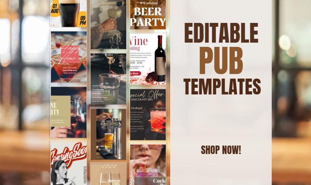 De Réseaux sociaux pour pub et bar | Posters, flyers et affiches Canva ...