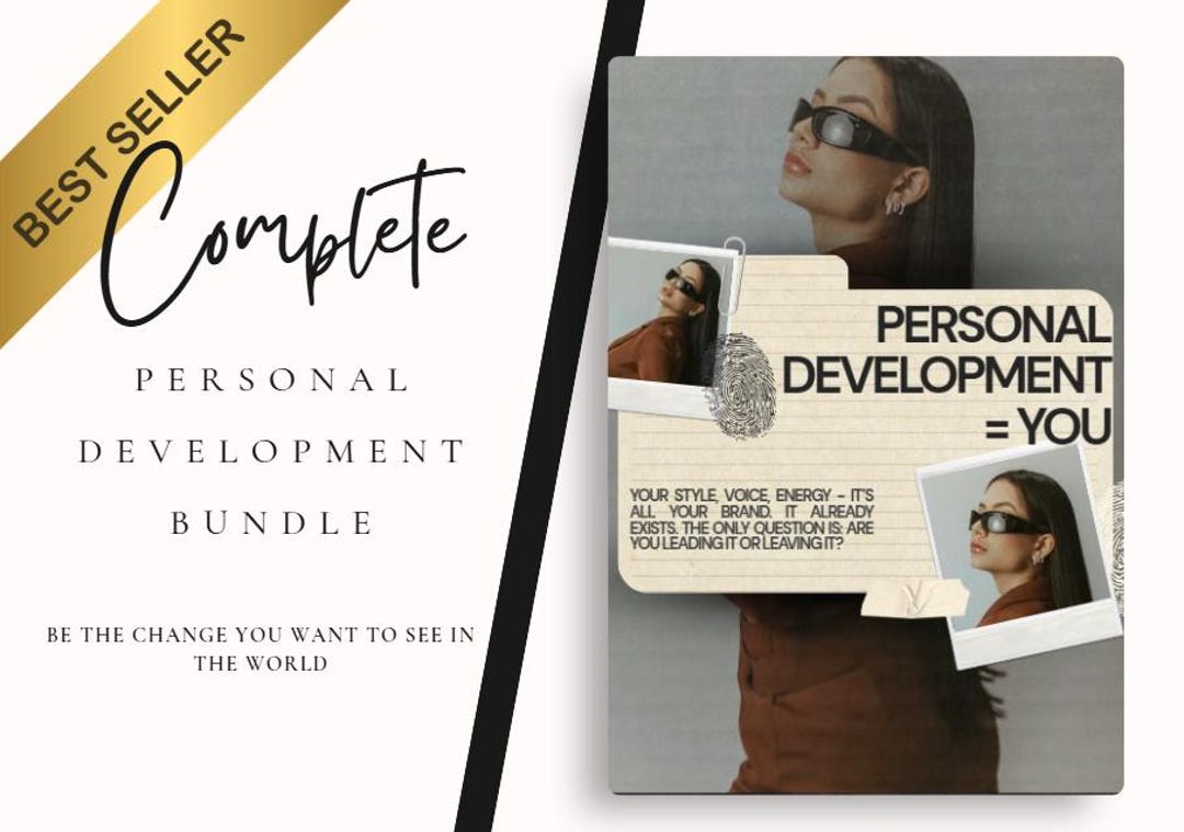 Personal Development Planner Bundle - Canva - Printable - 13 Self Care ...