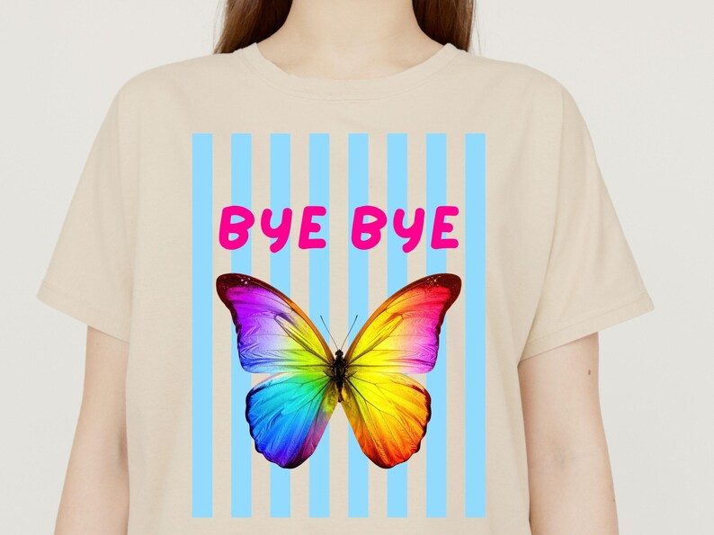 Everyday Bye Bye Butterfly PNG | Last Day of School Png | Striped Neon ...