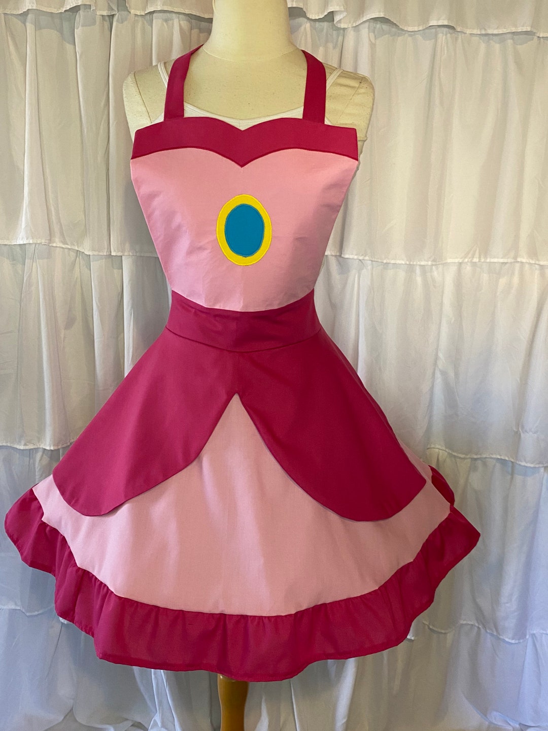 L/XL Princess Peach Costume Apron Dress - Etsy