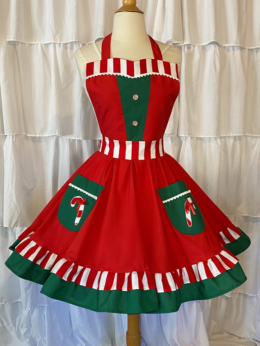 Plus- Christmas Costume Apron “dress” (apron ONLY) - Etsy