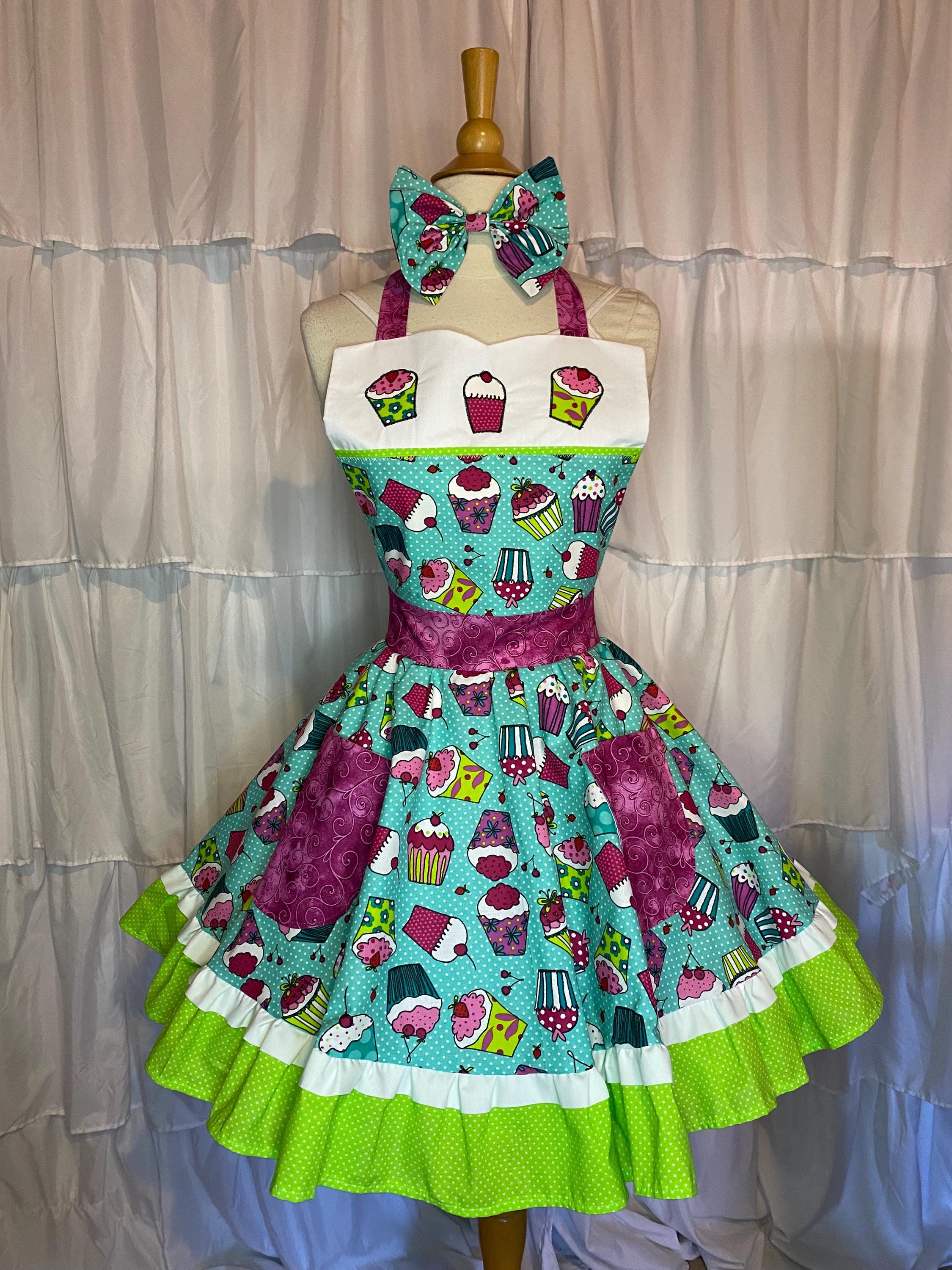 L/XL- Cupcake Costume Apron "dress" + Hairbow - Etsy