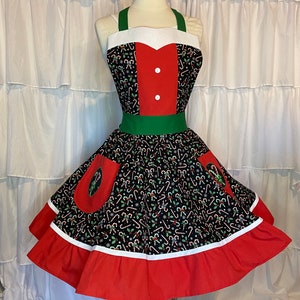 L/XL- Candy Cane Costume Apron "dress" + Hat - Etsy
