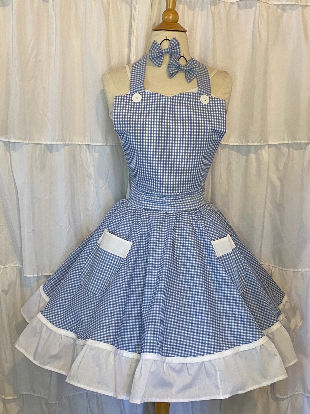 S/M- Costume Apron "dress" + Hair Bows - Etsy