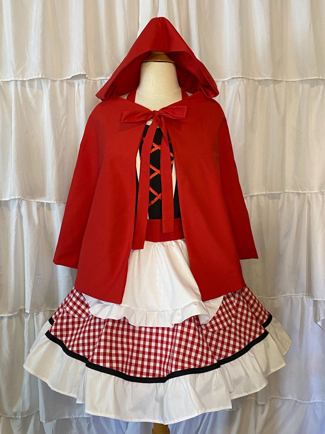 L/XL- Red Costume Apron "dress" + Cape - Etsy