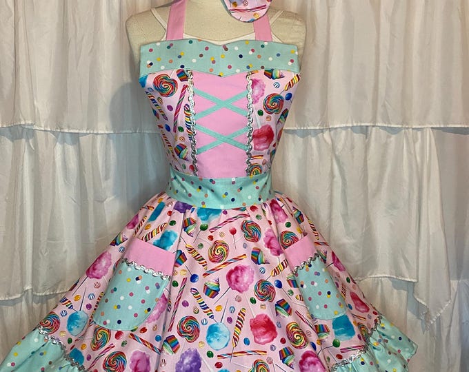 S/M- Candy Costume Apron "dress" + Hairbow - Etsy