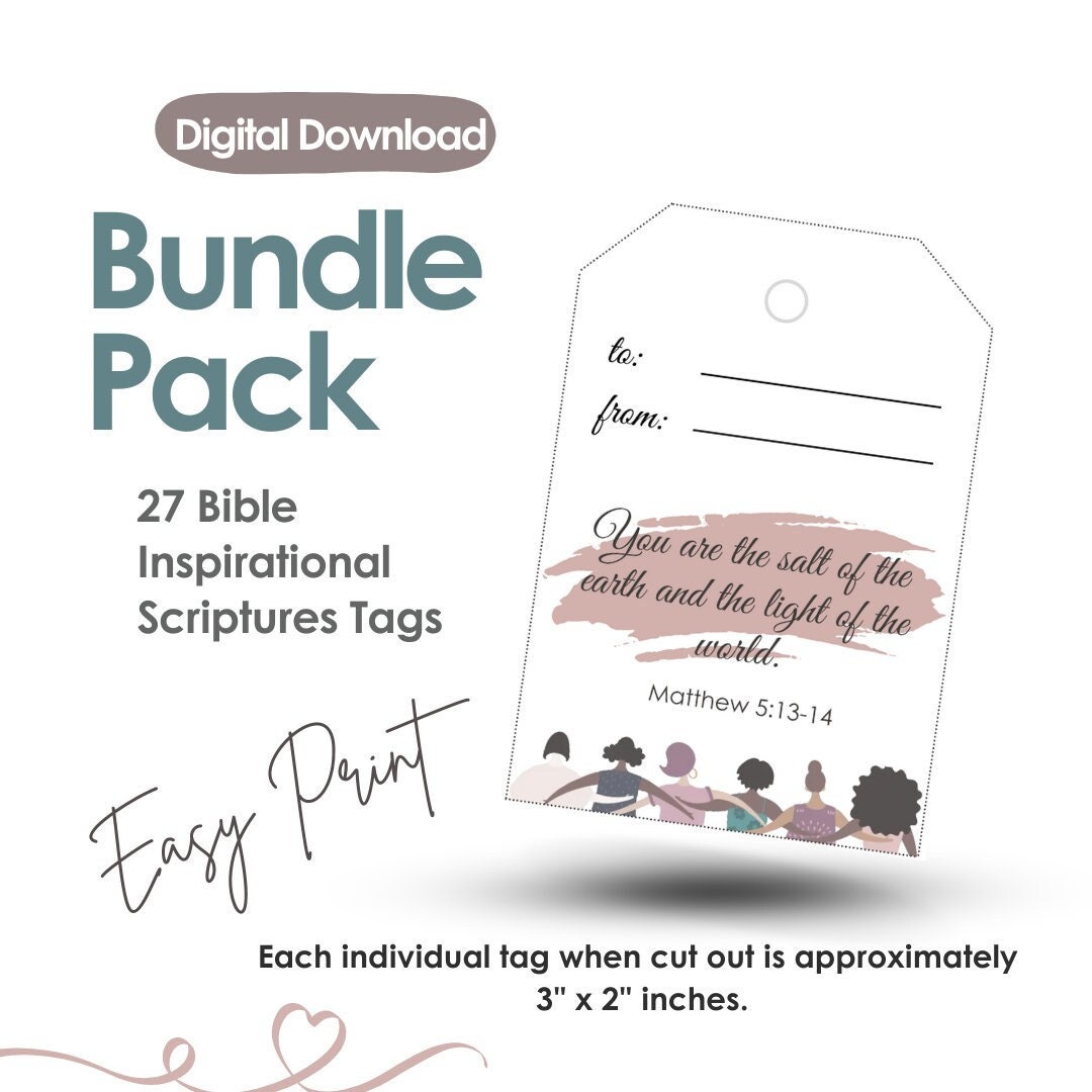 Inspirational Bible Verse Tags Bundle | Printables | Encouragement ...